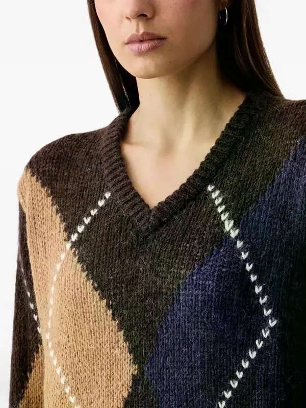 JOOP! Karga Argyle-knit V-neck Sweater