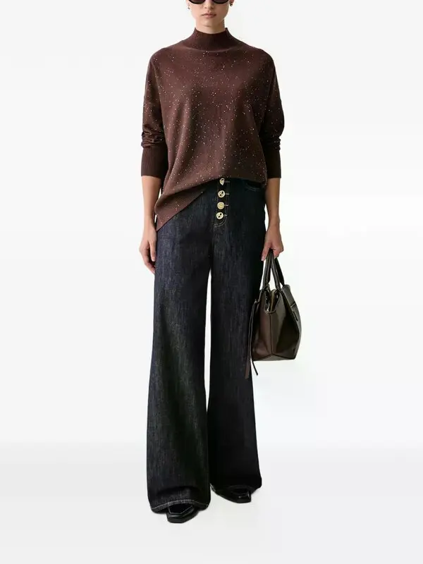 Joseph Ribkoff Button-embellished Wide-leg Jeans