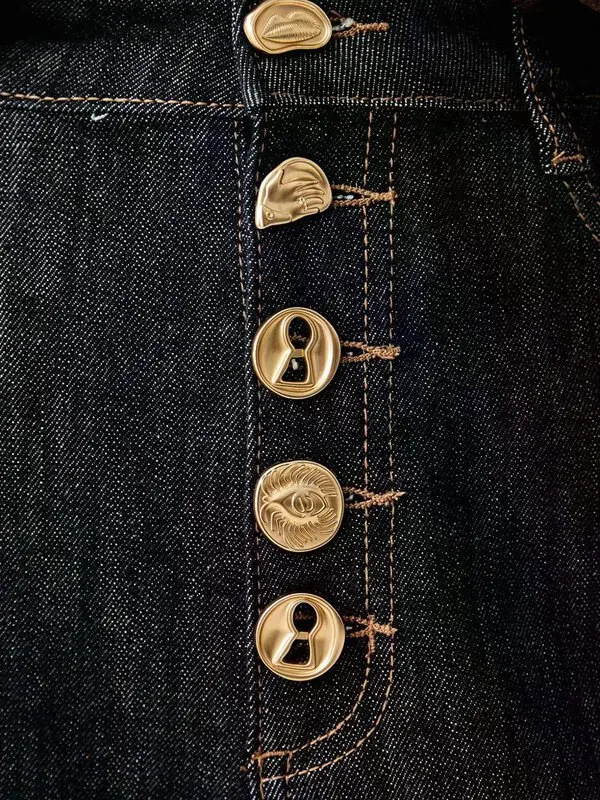 Joseph Ribkoff Button-embellished Wide-leg Jeans