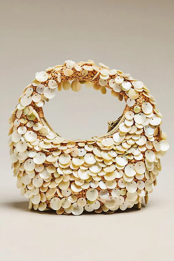 BTB LOS ANGELES Iris Shell Hobo Bag - Ivory