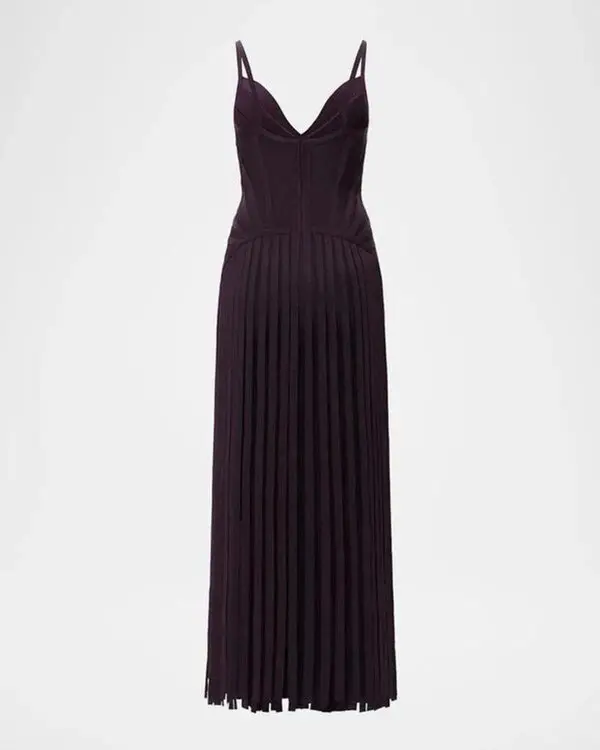 Herve Leger Della Bandage Fringe Gown - Elderberry