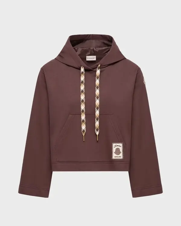 Moncler Hoodie Cotton Blend Hooded Sweater - Brown