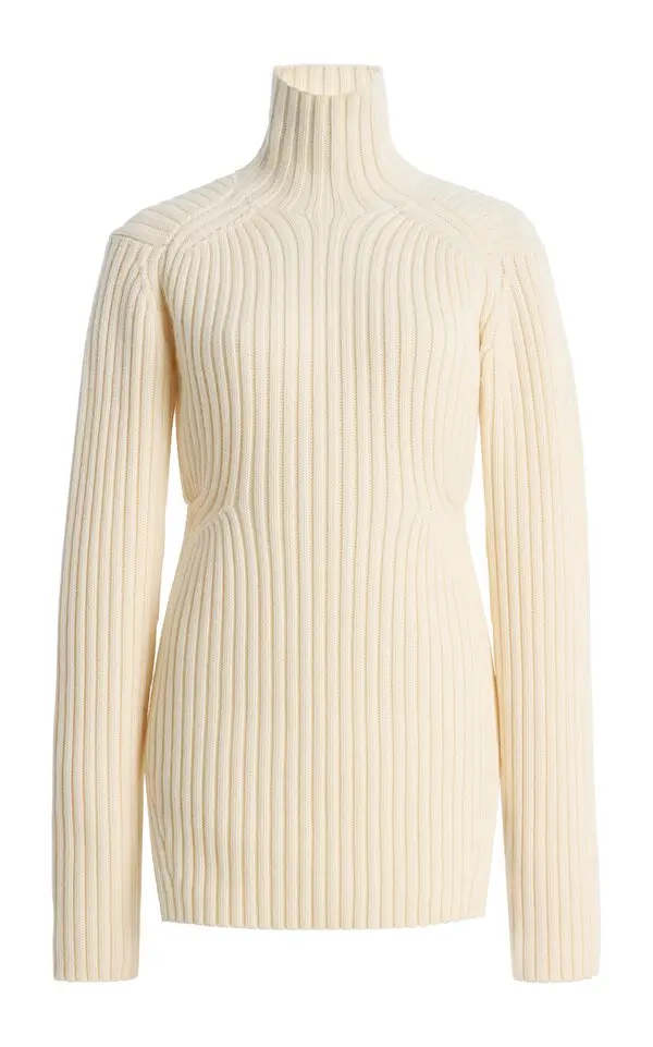 TOTEME Twisted Rib-knit Wool Sweater - Ivory