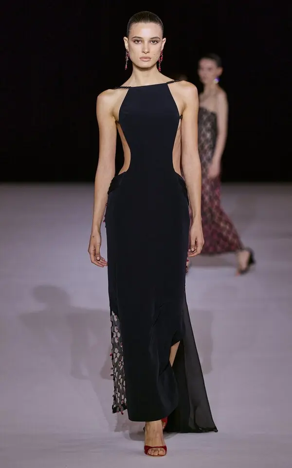 GEORGES HOBEIKA Cutout Silk-blend Maxi Dress