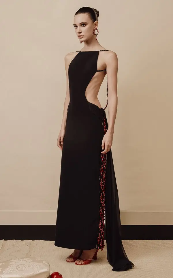 GEORGES HOBEIKA Cutout Silk-blend Maxi Dress