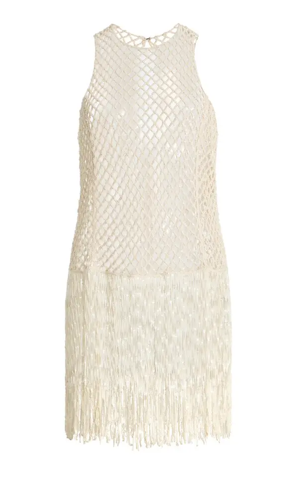 TWP Fringe Racer Mesh Top - Ivory
