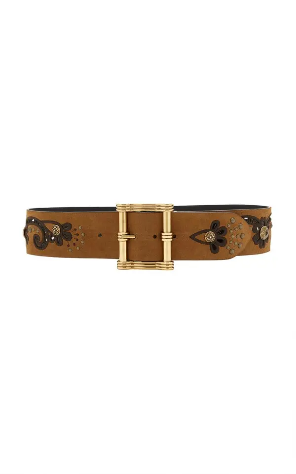 Etro Embroidered Leather Belt - Brown