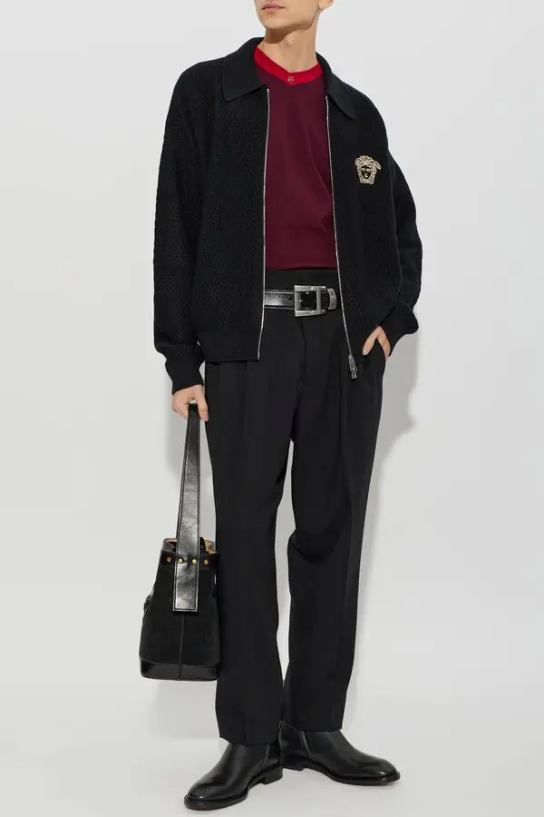 Versace Primo’ Leather Ankle Boots
