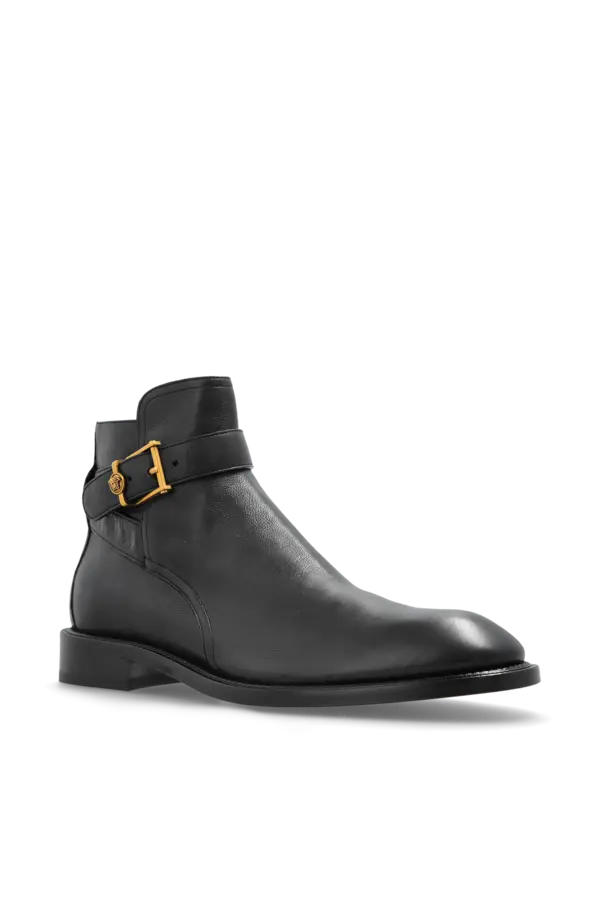 Versace Primo’ Leather Ankle Boots