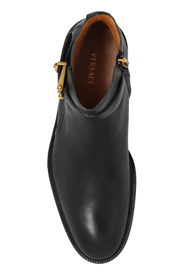 Versace Primo’ Leather Ankle Boots