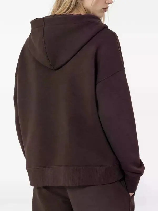Max Mara Zip-up Drawstring Hoodie - Brown