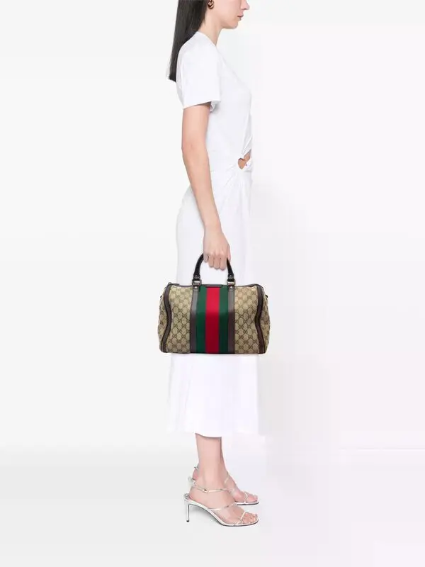 Gucci 2016-2026 Medium Gg Canvas Web Joy Boston Bag Satchel