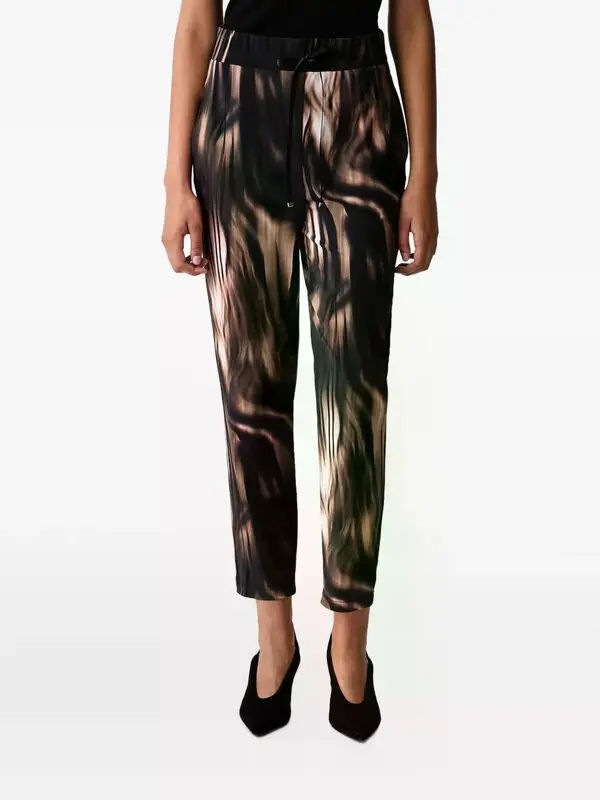 Joseph Ribkoff Abstract-print Drawstring-waist Trousers