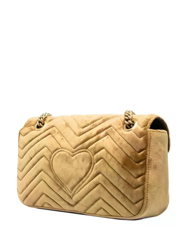 Gucci 2016-2026 Medium Gg Marmont Matelasse Velvet Shoulder Bag