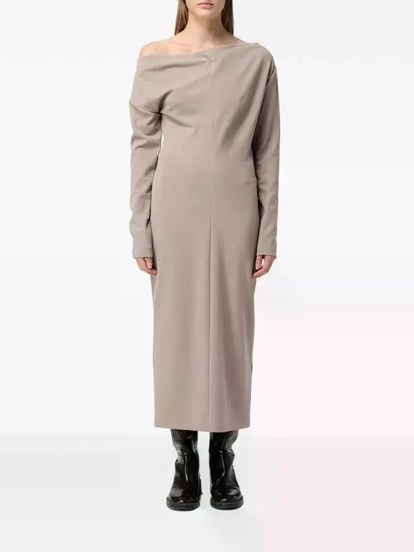 MEIMEIJ Off-shoulder Draped-detail Midi Dress - Neutrals