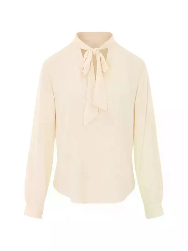 RUE DU BAC V-neck Bow-detail Blouse - White