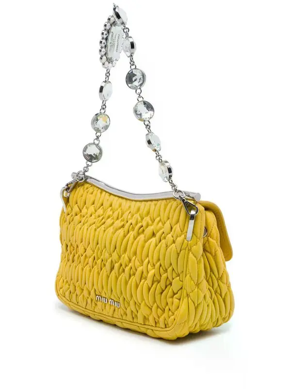 Miu Miu 2010-2026 Matelasse Nappa Crystal Frame Flap Satchel