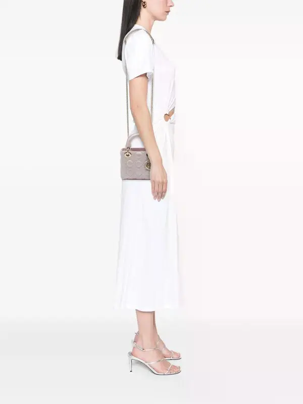 Dior 2017 Mini Pearlescent Lambskin Cannage Lady Satchel