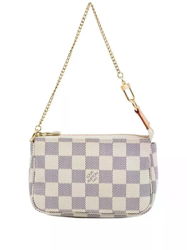 LOUIS VUITTON 2007 Damier Azur Mini Pochette Accessoires Handbag