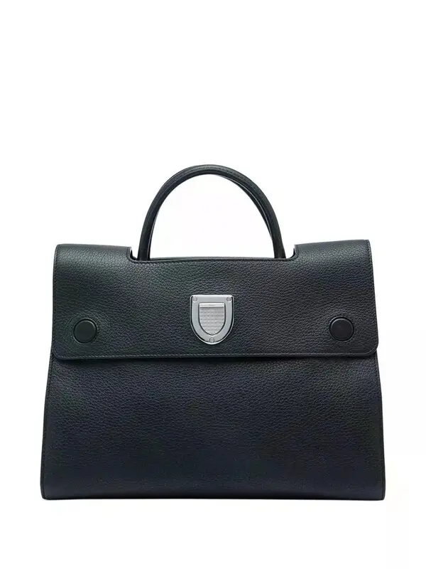 Dior 2016 Medium Grained Calfskin Diorever Satchel - Black