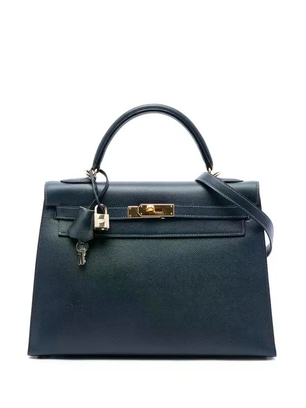 Hermès 2002 Courchevel Kelly Ii Sellier 32 Satchel - Blue