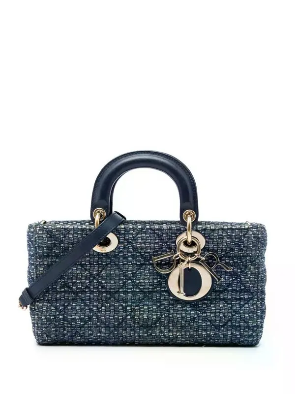 Dior 2022 Medium Tweed Cannage Lady D Joy Satchel