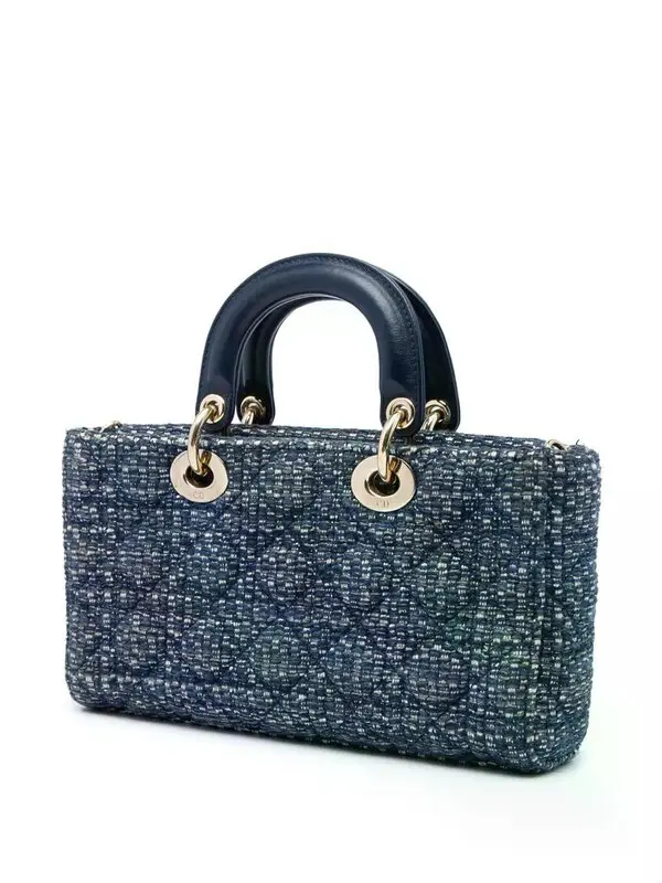 Dior 2022 Medium Tweed Cannage Lady D Joy Satchel