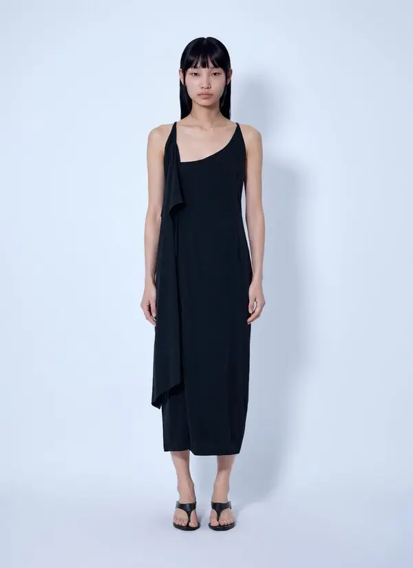 Yohji Yamamoto Strap Slim Fit Dress - Black