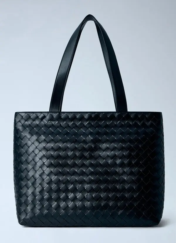 Bottega Veneta Small Intrecciato Zipped Tote - Black