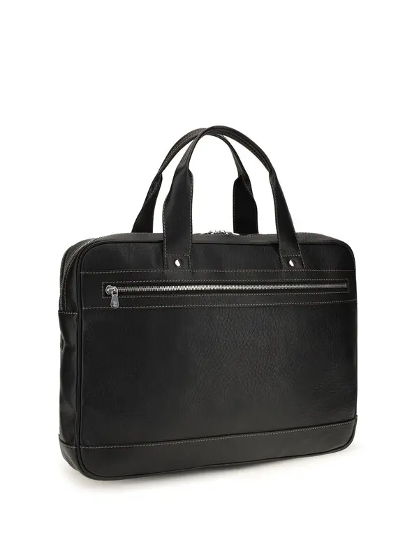 Brunello Cucinelli Grained Calfskin Zip-top Handbag