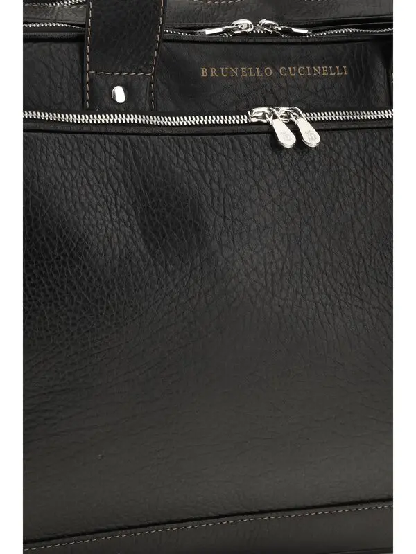 Brunello Cucinelli Grained Calfskin Zip-top Handbag
