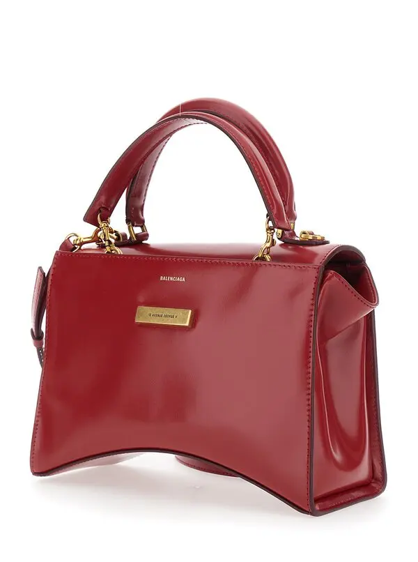 Balenciaga Hg Aven Top Handle Medium Bag In Shiny Box Calf Leather
