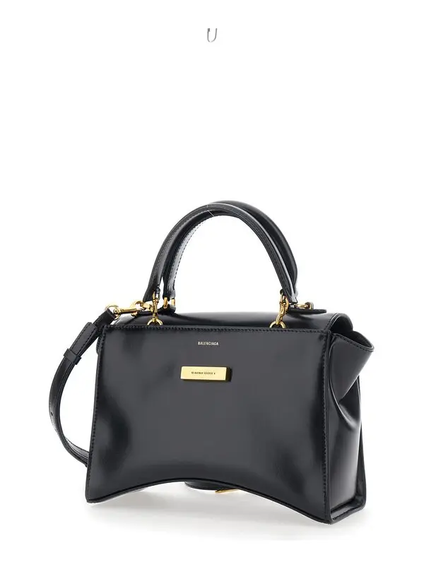 Balenciaga Hg Aven Top Handle Small Bag In Shiny Box Calf