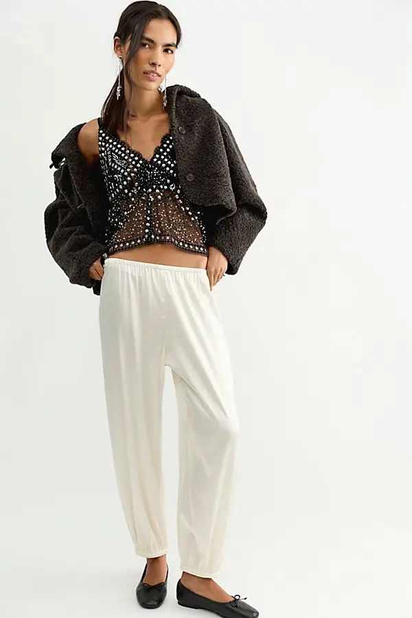 Free People Highway Asymmetric Sequin Tank - Black