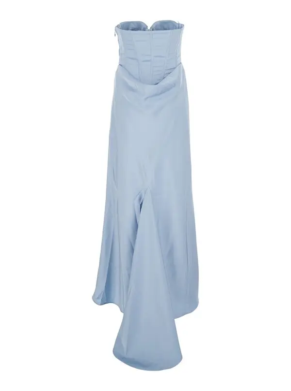 ROTATE BY BIRGER CHRISTENSEN Dress 'satin Corset Maxi Dress' Blue In Polyester For