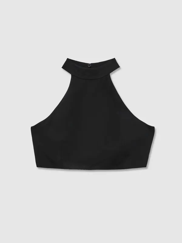 REISS Otto Halterneck Cropped Top