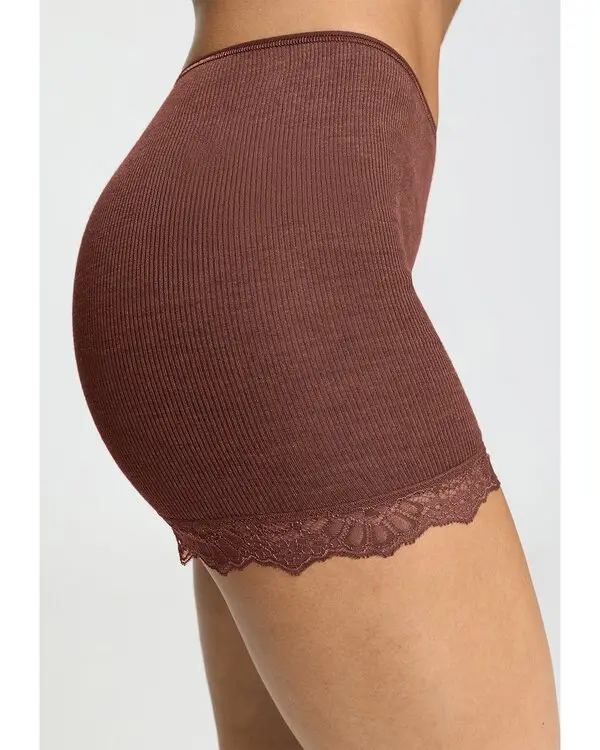 Hanro Merino Wool & Silk Lace Trim Pajama Shorts