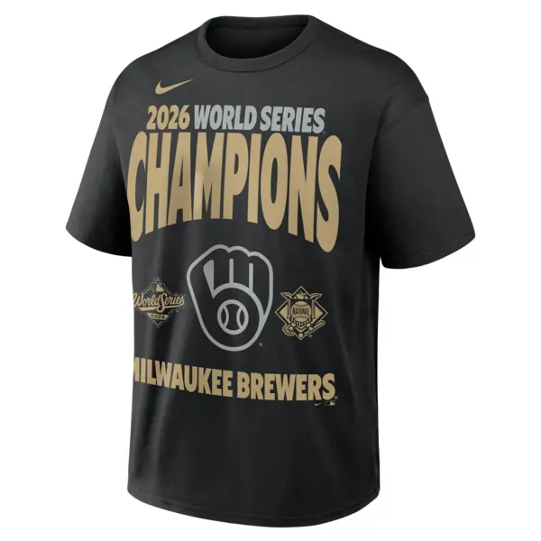 Nike Milwaukee Brewers 2026 World Series Champions Max90 Mlb T-shirt - Black