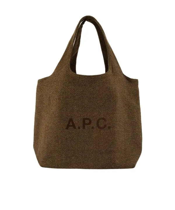 A.p.c. Ninon Logo-print Wool Tote Bag - Brown