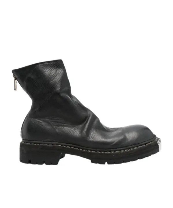 Guidi Zippered Ankle Boots - Black