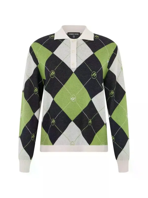 Iceberg Argyle-knit Sweater - Black