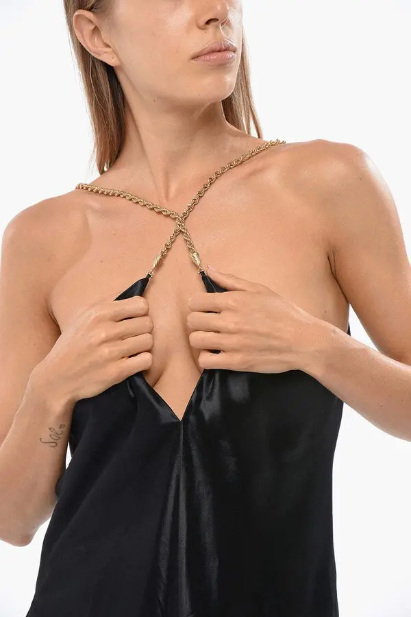 FERRAGAMO Cut-out Detailed Satin Top