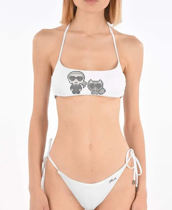 Karl Lagerfeld Studded Bandeau Bikini Top