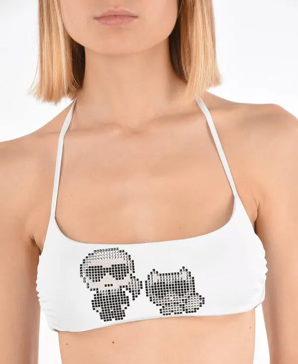 Karl Lagerfeld Studded Bandeau Bikini Top