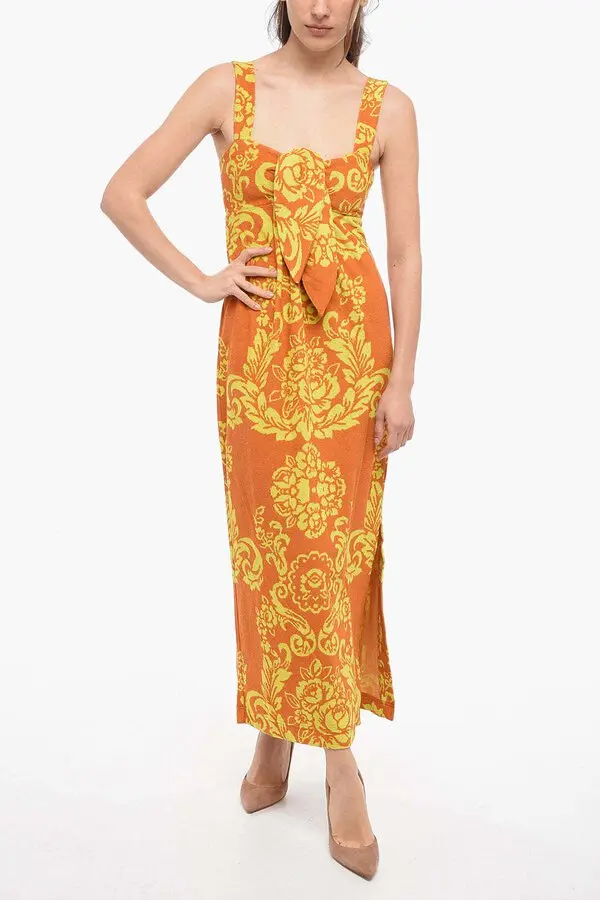 ALEMAIS Alby Floral-print Midi Dress - Orange