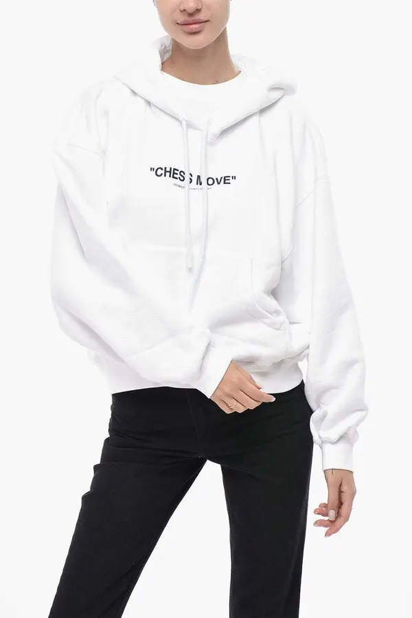 Off-White Slogan-print Drawstring Hoodie - White
