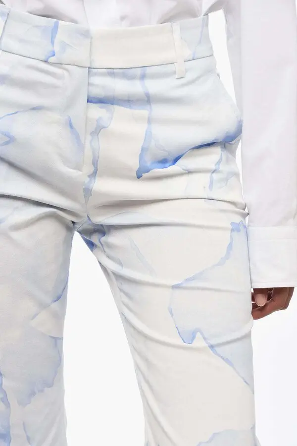 True Royal Marble-print White Trousers