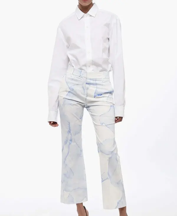True Royal Marble-print White Trousers