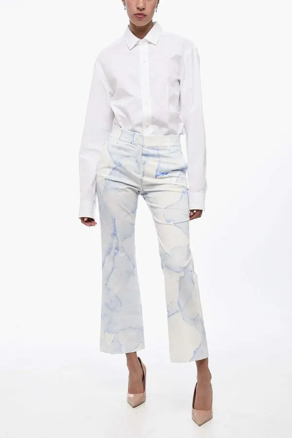 True Royal Marble-print White Trousers
