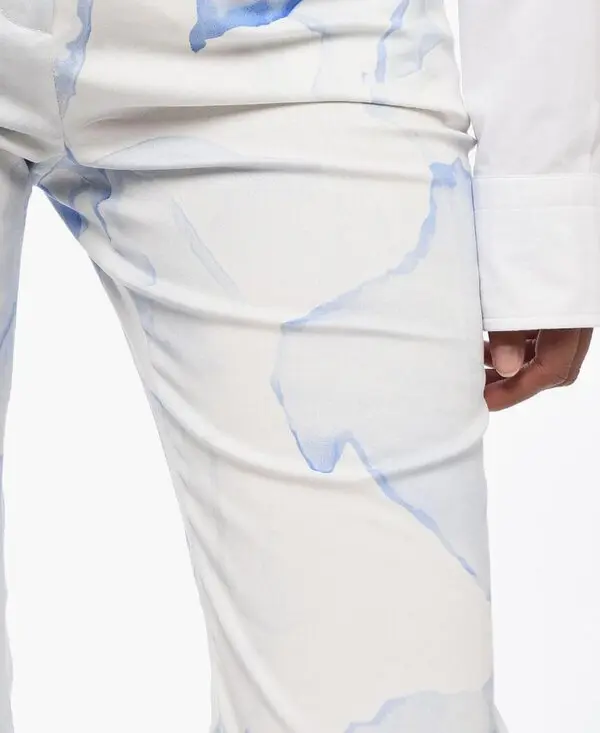True Royal Marble-print White Trousers